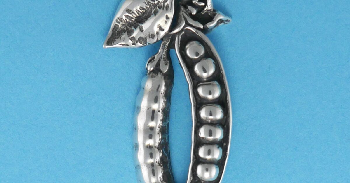 Microsculptures 0692 Peas In A Pod Silver Charm - Made In The Americas
