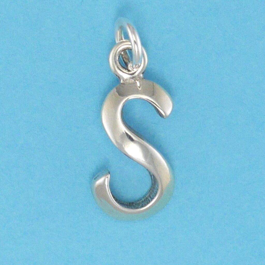 Microsculptures LTR-S Letter-S Silver Charm - Made In The Americas