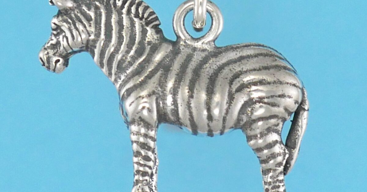 Microsculptures 1143 Zebra Silver Charm - Made In The Americas