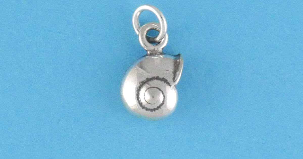 Microsculptures 0259 Sea Snail Shell Silver Charm - Made In The Americas