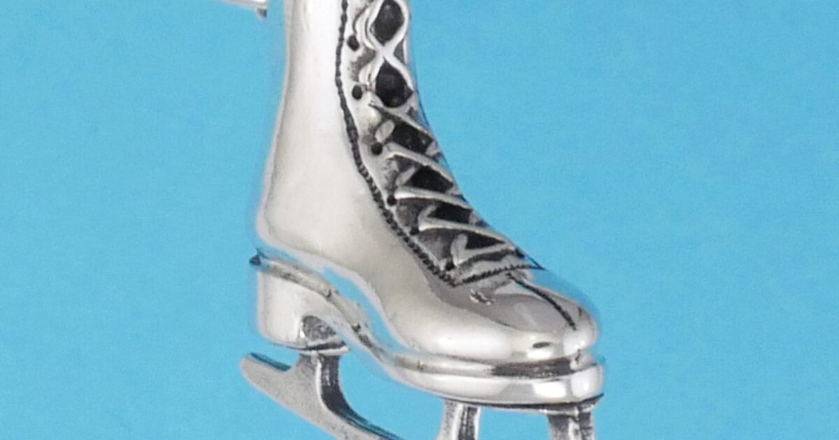 Microsculptures 0338A Ice Skate Silver Charm - Made In The Americas