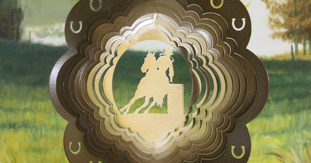 DSA 02455 12" Barrel Racer Wind Spinner-Copper Starlight - Made In The Americas