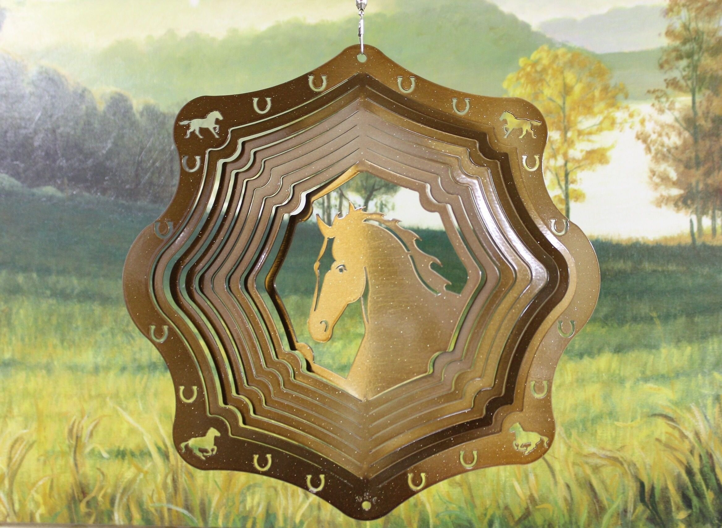 DSA 17155 12" Horse Head Wind Spinner-Copper Starlight - Made In The ...