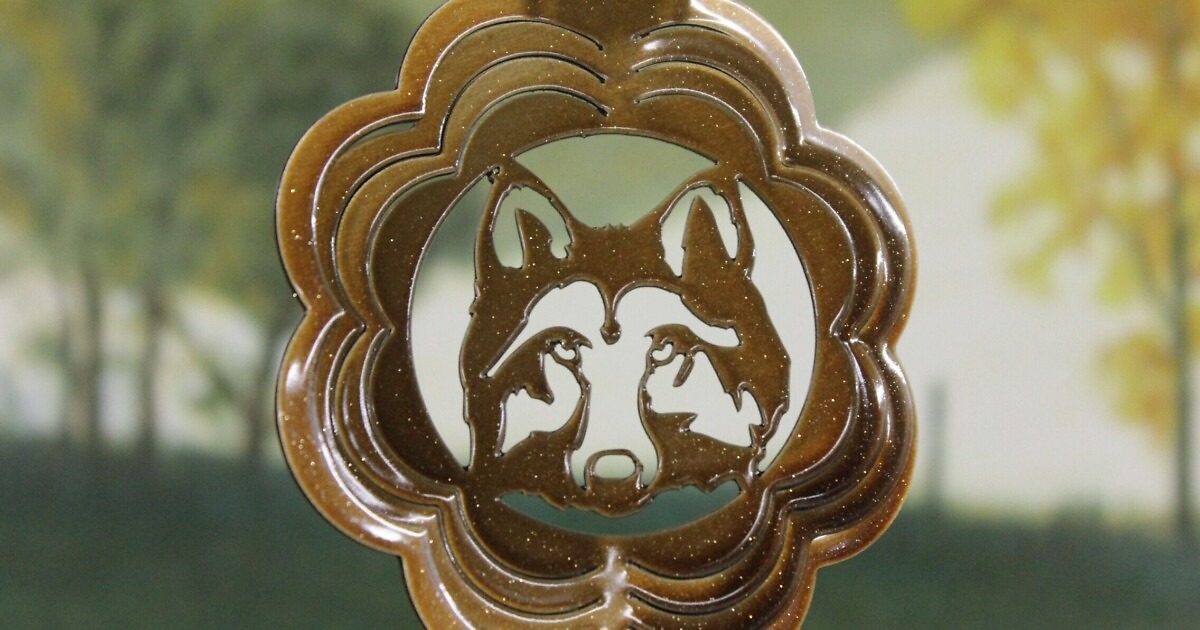 DSA 51855 4" Mini Wolf Head Wind Spinner-Copper Starlight (Scalloped ...