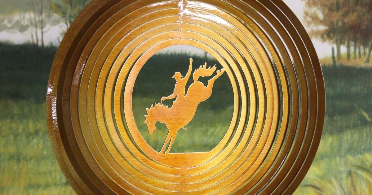DSA 03655 12" Bronco Rider Wind Spinner-Copper Starlight - Made In The ...
